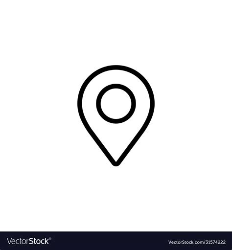 Thin Line Google Map Pin Point Location Icon On Vector Image