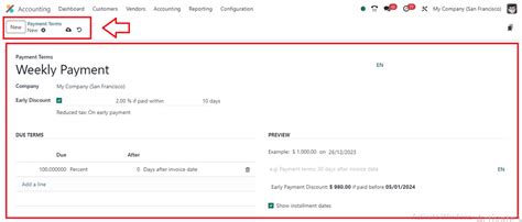 How To Setup The Payment Terms In Odoo Accounting
