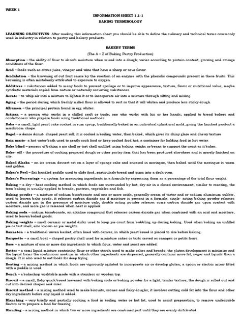 Handouts Week 1bpp Pdf Baking Breads