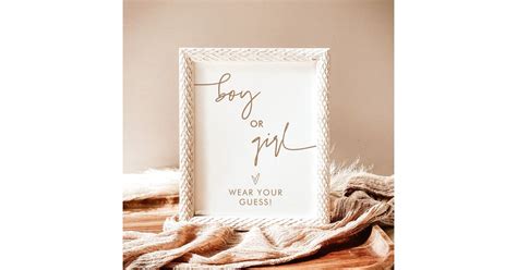 Gender Reveal Wear Your Guess Game Sign Neutral Poster Zazzle