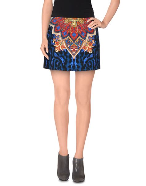 Just Cavalli Mini Skirt In Blue Dark Blue Save 67 Lyst
