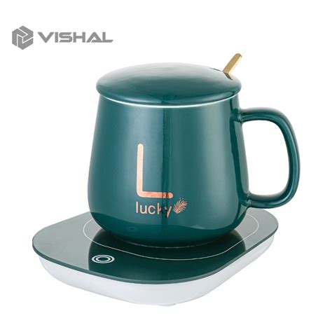 Jual VISHAL Mug Cangkir Elektrik Set Keramik 55 Derajat Penghangat