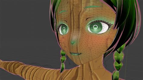 D Model WoodFlora VRM D VTuber Avatar Ready To Use VR AR Low Poly CGTrader