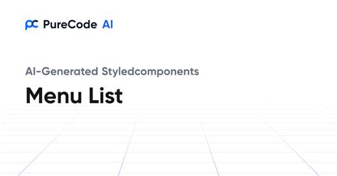 Implement Styledcomponents Menu List Fast Using Ai