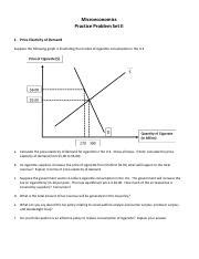 ECON101 Practice Problem Set 2 2 Pdf Microeconomics Practice Problem Set II 1 Price
