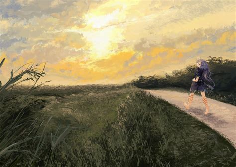 Safebooru 1girl Absurdres Barefoot Black Shirt Full Body Grey Eyes