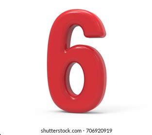 Red Number 6 3d Rendering Red ภาพประกอบสตอก 708314044 Shutterstock