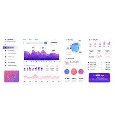 Infographic Dashboard Template Data Screen Vector Image