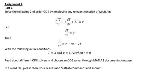 Solved Solve The Following 2nd Order ODE By Employing Any Chegg