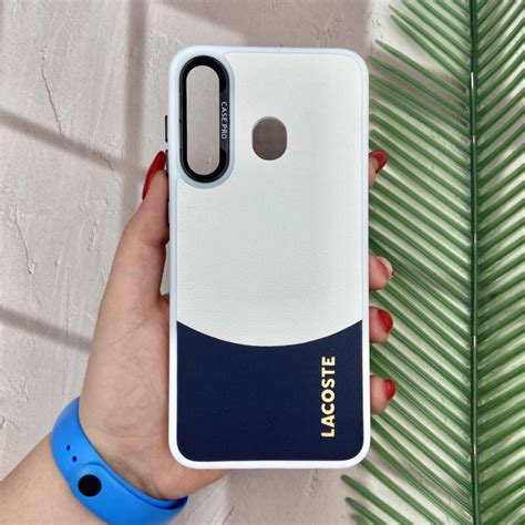 قاب گوشی Galaxy A20 Galaxy A30 سامسونگ چرمی دور سیلیکونی Case Pro لاگوست لاکچری رنگ سفید کد