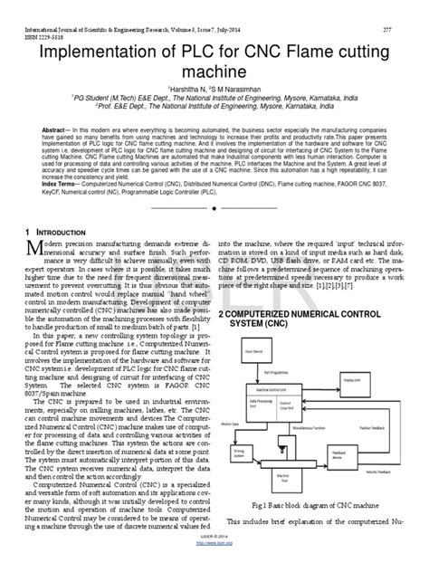 Implementation Of Plc For Cnc Flame Cutting Machine Pdf