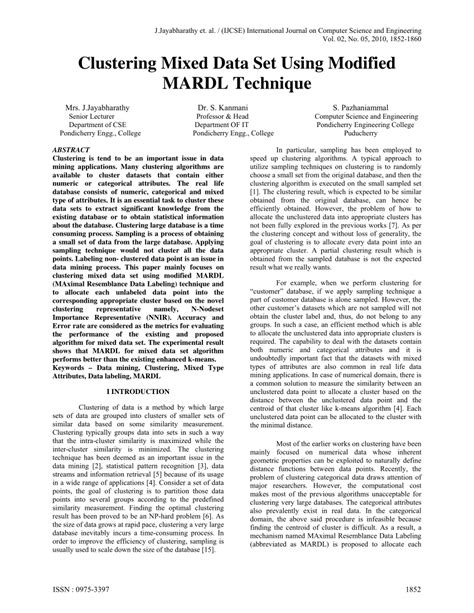 pdf clustering mixed data set using modified mardl technique