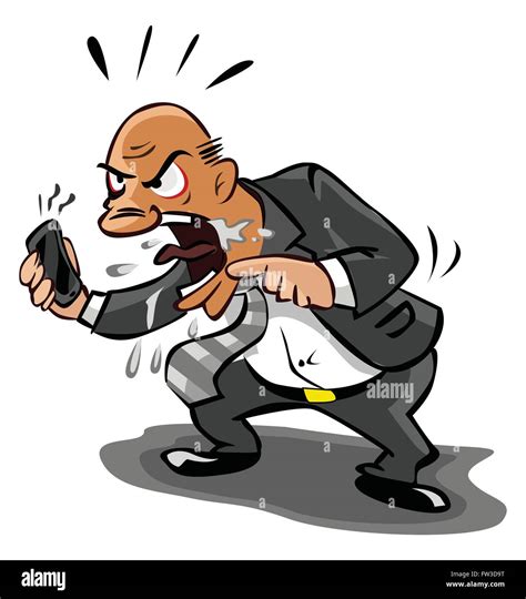 Old Business Man Angry At Phone Stock Vector Image And Art Alamy