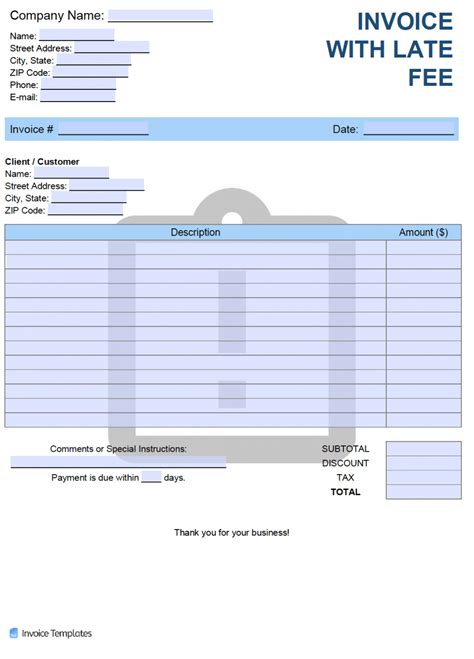 Late Payment Invoice Template