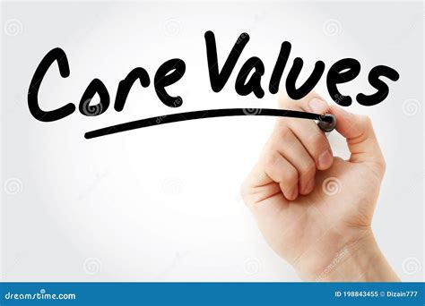 Hand Writing Core Values With Marker Stock Image Image Of Corporate