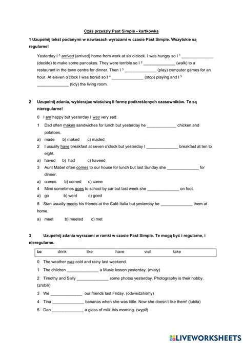 Past Simple Vs Past Perfect Simple Liveworksheets Free