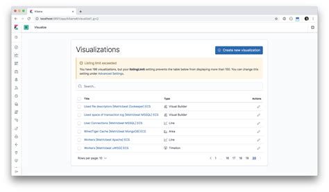 Visualize Falsely Claiming It Can T Show All Visualizations Issue Elastic Kibana