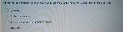 Solved If For Real Continuous Function Fx Fafb