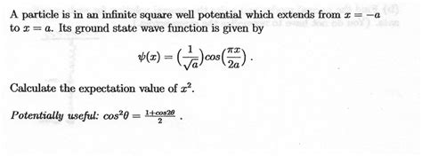 solved a particle is in an infinite square well potential