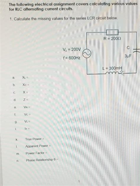 solved the following electrical assignment covers