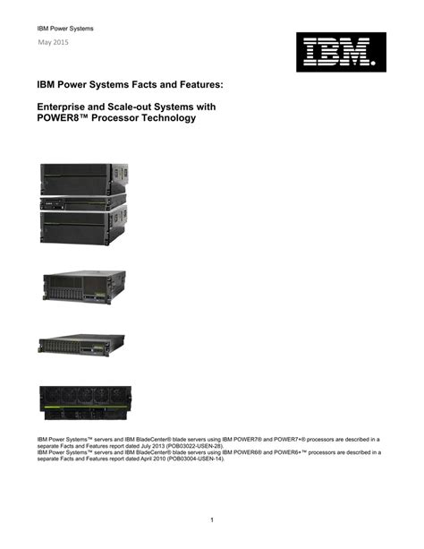 IBM Power Systems Facts And Features