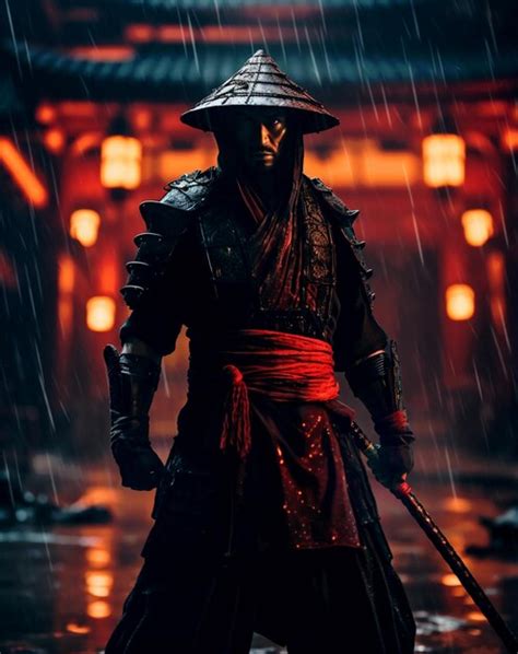Premium Photo Arafed Image Of A Man In A Samurai Outfit Holding A
