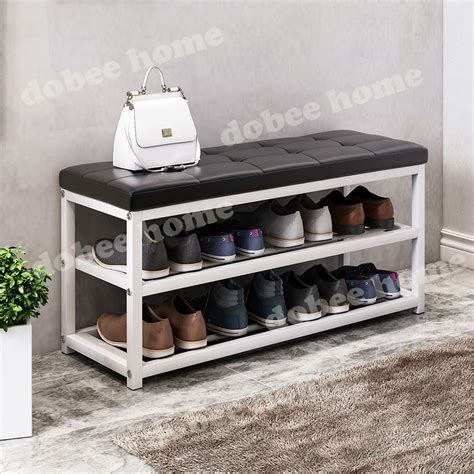 ชั้นวางรองเท้าพร้อมเบาะนั่ง มีชั้นวางรองเท้า 2 ชั้น ประหยัดพื้นที่ Shopee Thailand