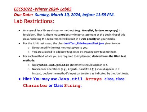 Solved Eecs1022 Winter 2024 Lab05due Date Sunday March