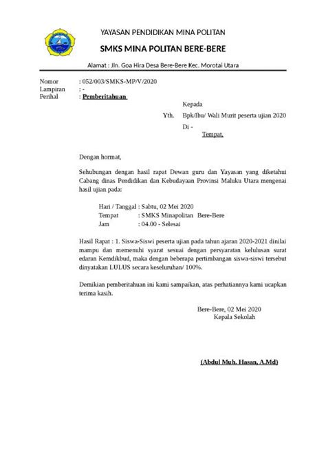 Contoh Surat Keputusan Kelulusan Contoh Surat Kelulus Vrogue Co