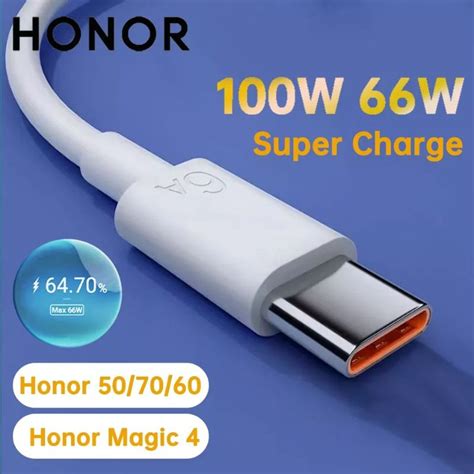 Hono A Type C Usb Cable Support Max W Supercharge Fast Charging Data Transfer For Honor