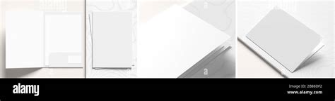 Reinforced A4 Size Single Pocket Folder Mock Up Isolated On White Marble Background Folder Mock