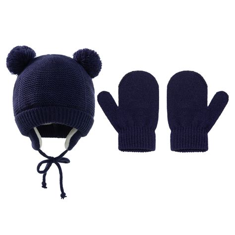 Conjunto De Guantes De Gorro De Punto Para Niños Guantes De Gorro De
