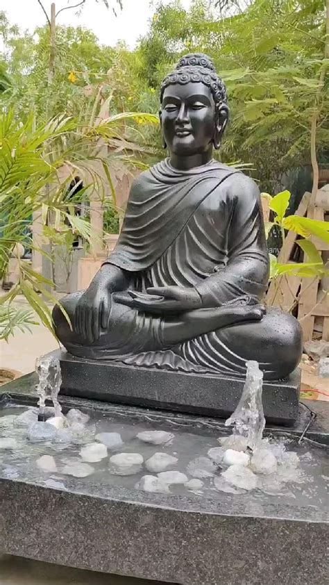 Black Stone Buddha Statue With Fountain From Stonemart ™ Buddha
