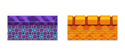 Premium Vector Seamless Fantasy Ground Textures Endless Platforms For