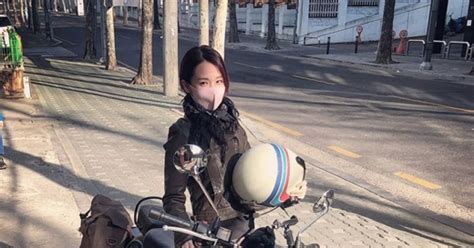 오정연 오토바이 인증샷 날 좋을 때 부지런히 타야지