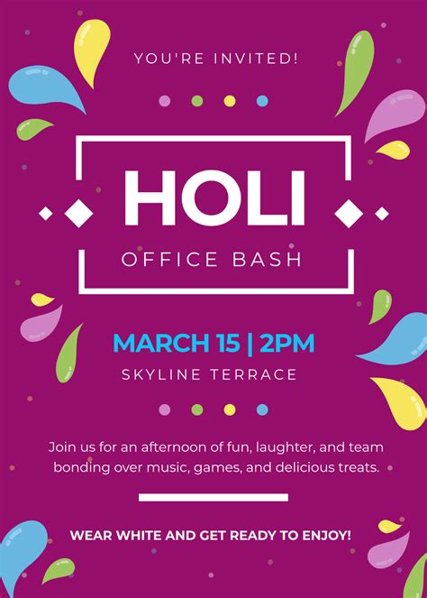 Free Holi Invitation Templates Editable And Printable