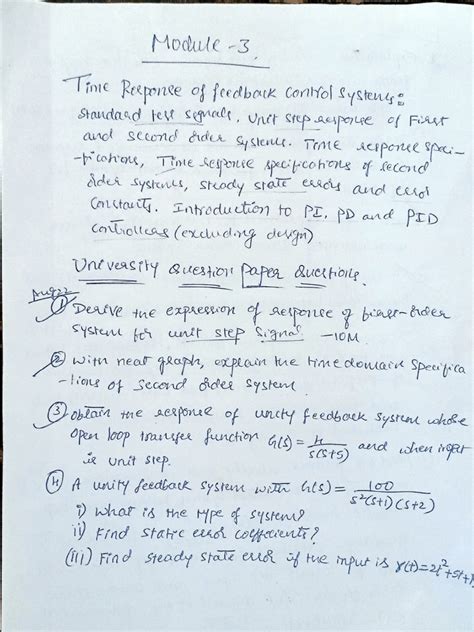 Module 3 Complete Notes Control Systems Pdf Science And Mathematics