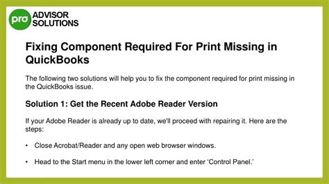 PPT How To Fix QuickBooks Missing PDF Component Issue PowerPoint
