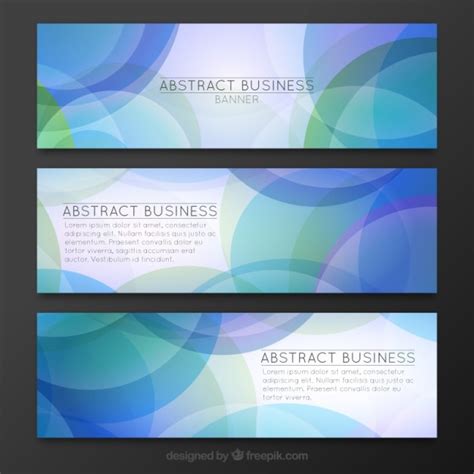 Banners de negocios de círculos azules Vector Gratis