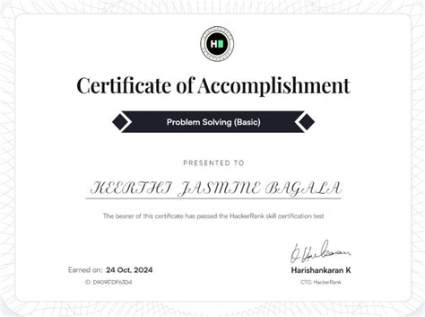 Keerthi Mudhiraj On Linkedin Problemsolving Hackerrank