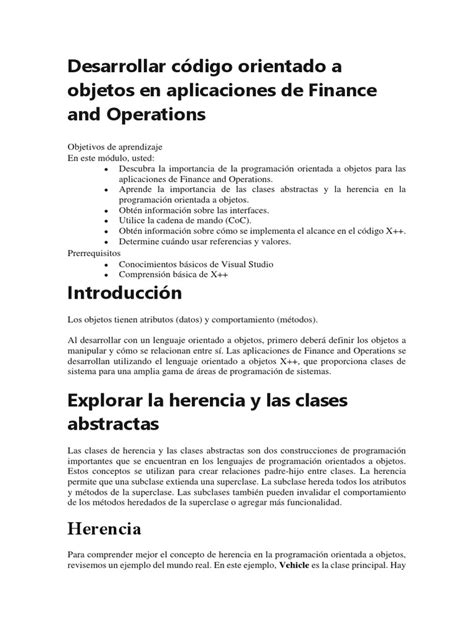 develop object oriented code in finance and operations apps pdf