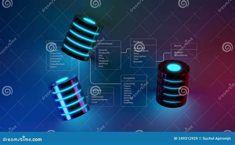 multiple database is placed on relational database tables with server