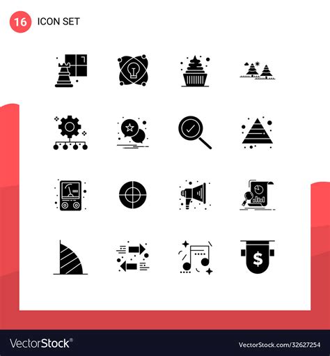 Mobile Interface Solid Glyph Set Pictograms Vector Image