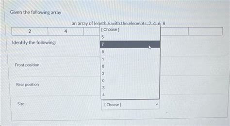 Solved Question 19 3 Pts Given The Following Array An Array