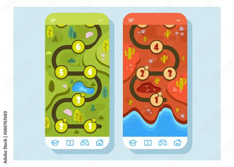 Vector Game Template Gui Kit Interface Log In Page Elements Stock