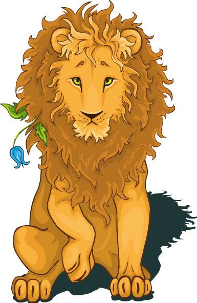 храбрый лев персонаж книги Волшебник изумрудного города Векторная графика нарисовано в Adobe