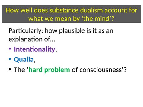 A Level Philosophy Substance Dualism Sow Teaching Resources
