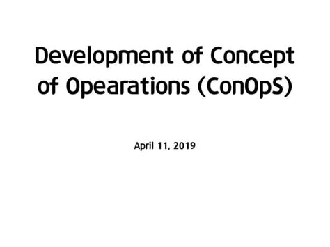 운영개념conops 개발 방법론 Pdf