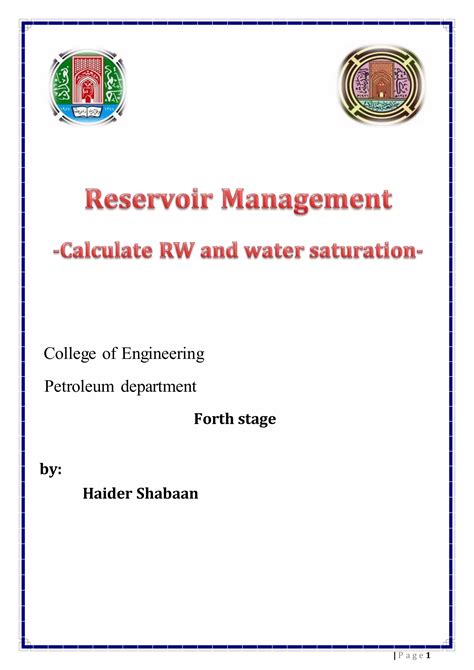 Calculating Porosity And Water Saturation Docx