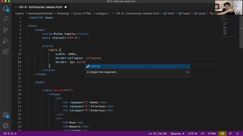 Módulo Iii Html Aula 45 Estilizando Tabela Youtube